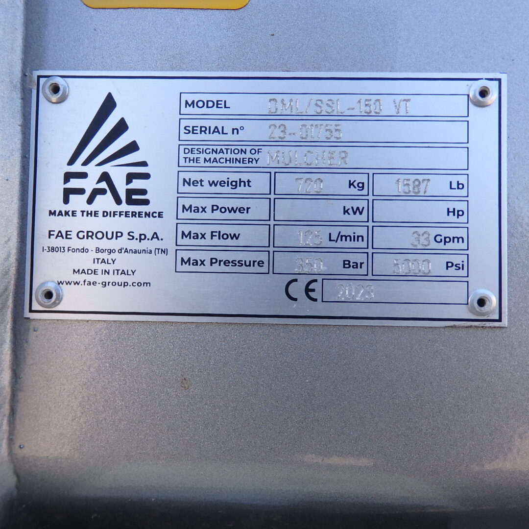 FAE DML/SSL150VT Forestry Mulcher | FAE Attachments Adelaide