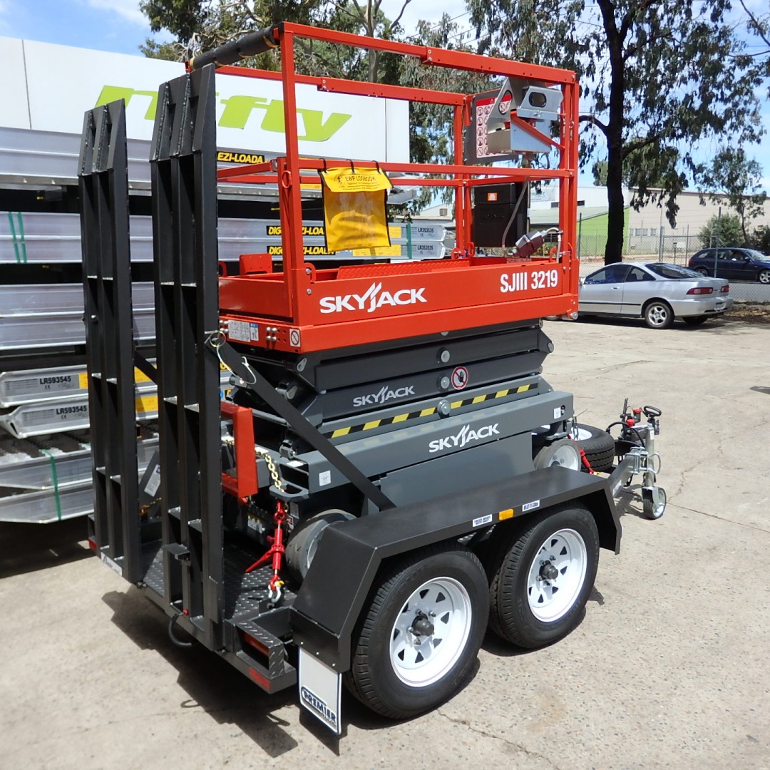 Skyjack SJ3219 19 Foot Scissor Lift Trailer Package | Adelaide